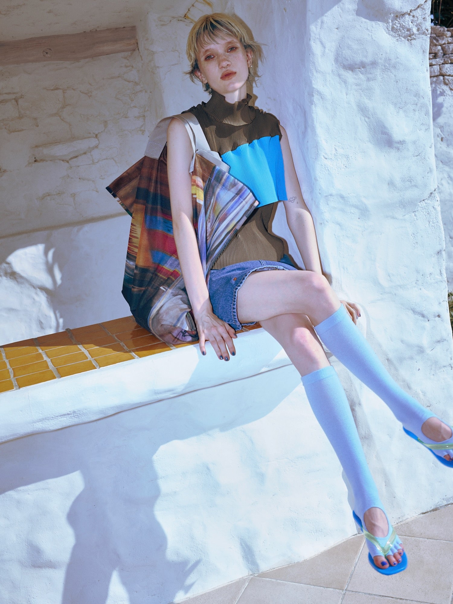 kotohayokozawa(コトハヨコザワ)のPILATES HIGH SOCKS / SHEER SOCKS SET BLUE/GREEN ...