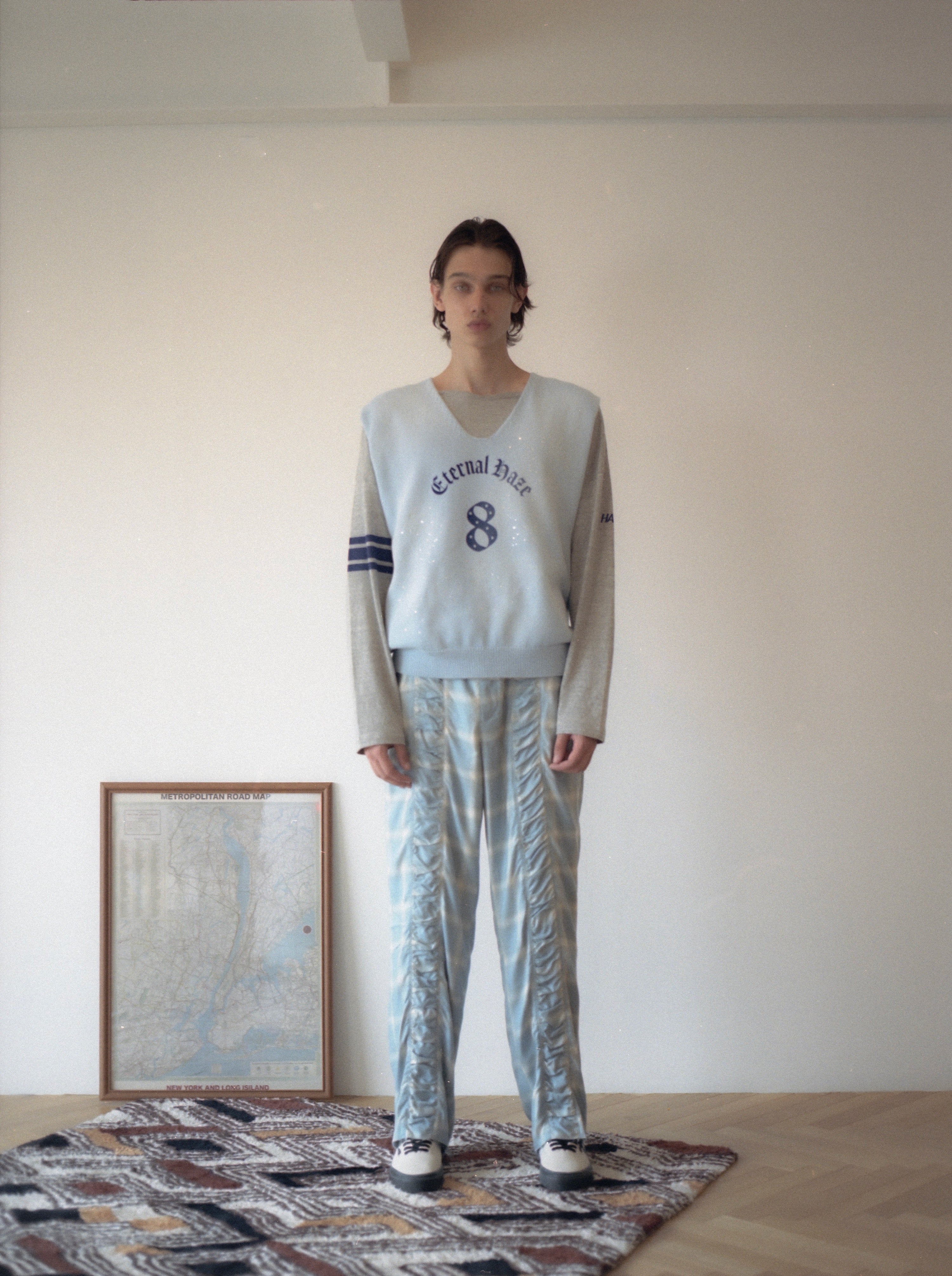 Taiga Igari(タイガ イガリ)のGaather Plaid Pants SKY BLUEの通販｜PALETTE art aliveの ...