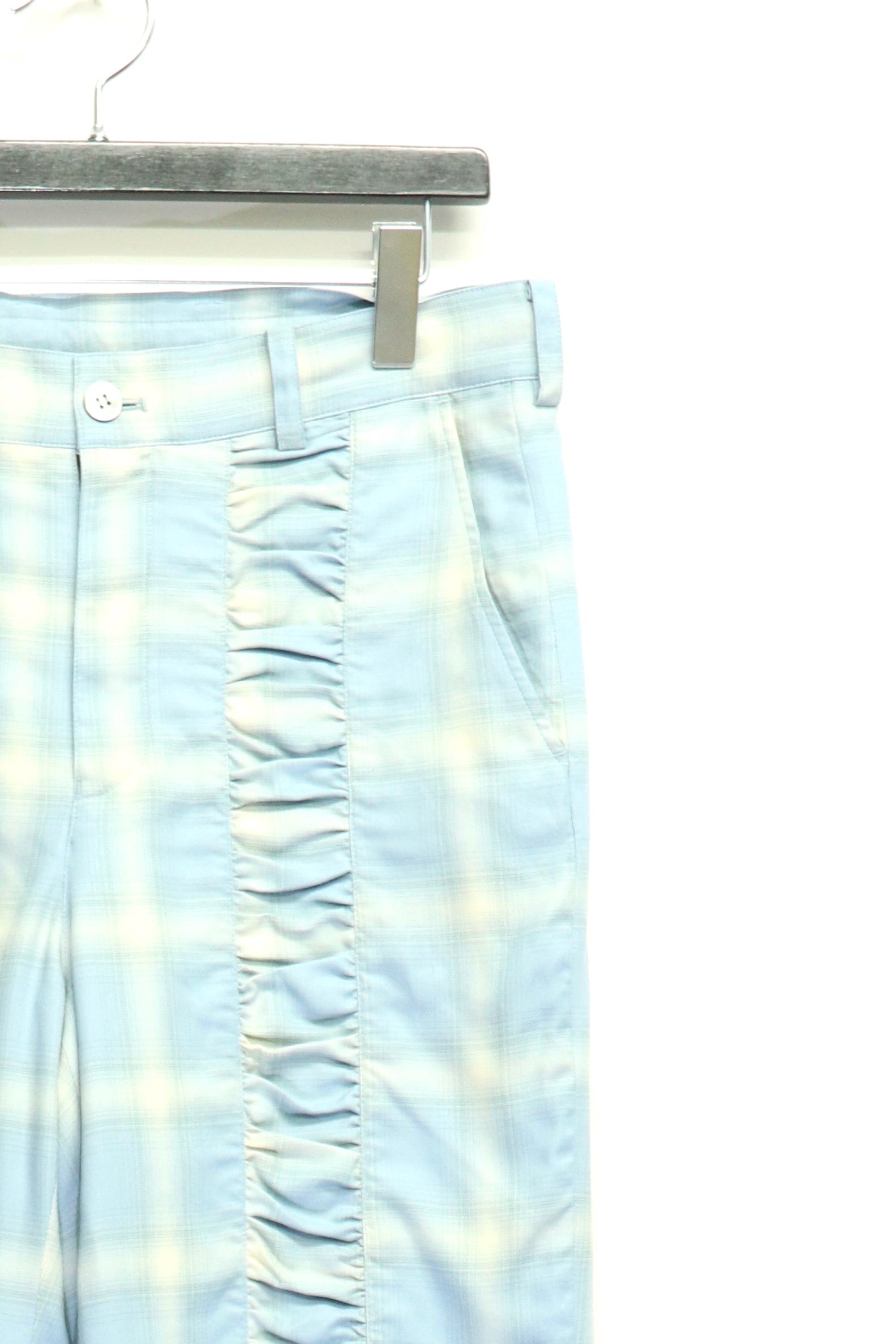 Taiga Igari(タイガ イガリ)のGaather Plaid Pants SKY BLUEの通販｜PALETTE art aliveの ...
